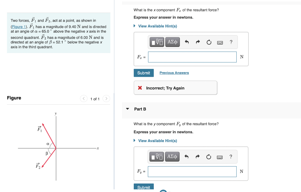 Solved What is the x component Fx of the resultant force? | Chegg.com