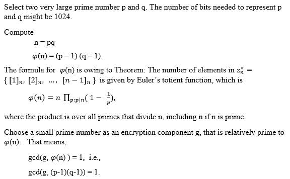 Solved Select two very large prime number p and q. The | Chegg.com
