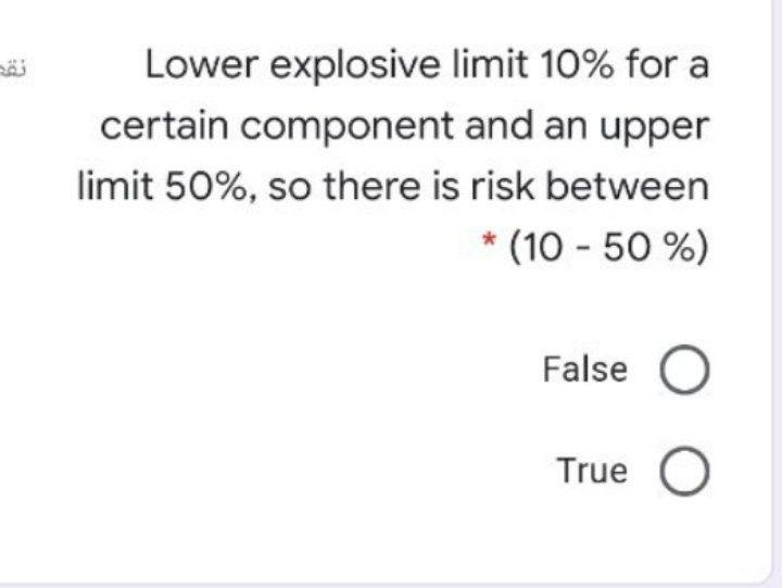 Solved Lower explosive limit 10% for a certain component and | Chegg.com