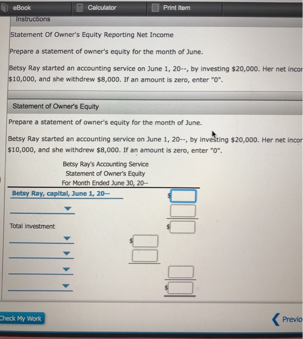 Solved eBook Calculator Print Item Instructions Statement Of | Chegg.com