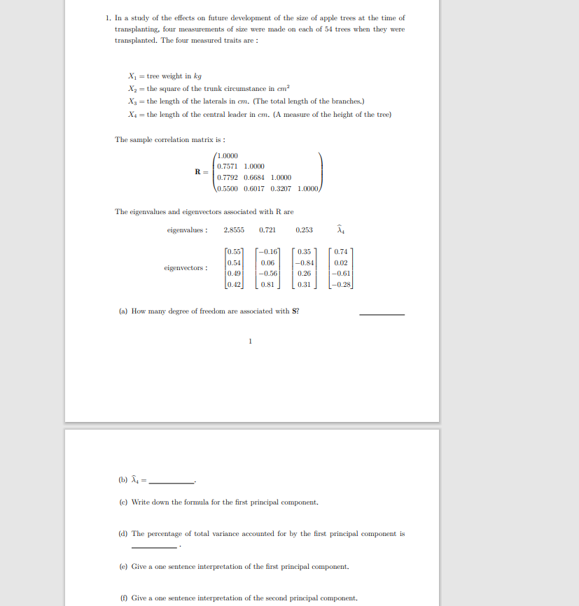 Solved 1. In a study of the effects on future development of | Chegg.com