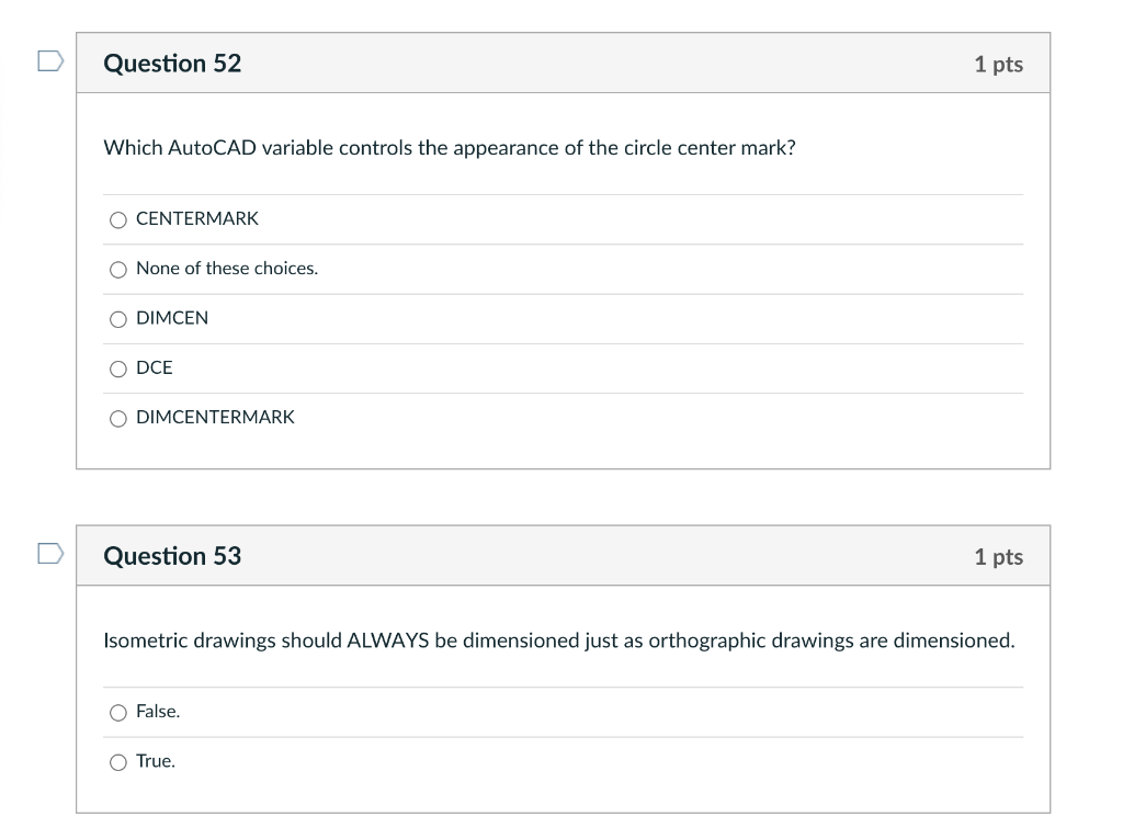 Solved Which AutoCAD variable controls the appearance of the | Chegg.com