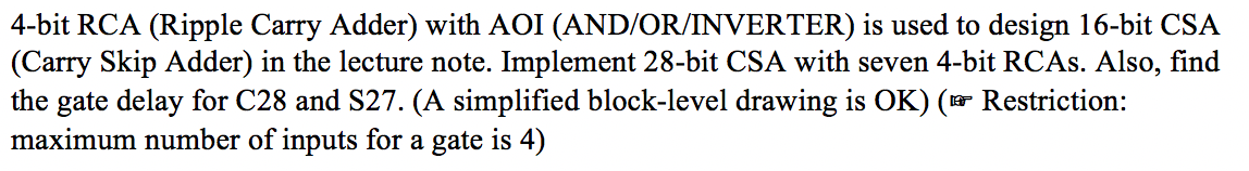 (AND/OR/INVERTER) is used to design 16-bit CSA 4-bit | Chegg.com