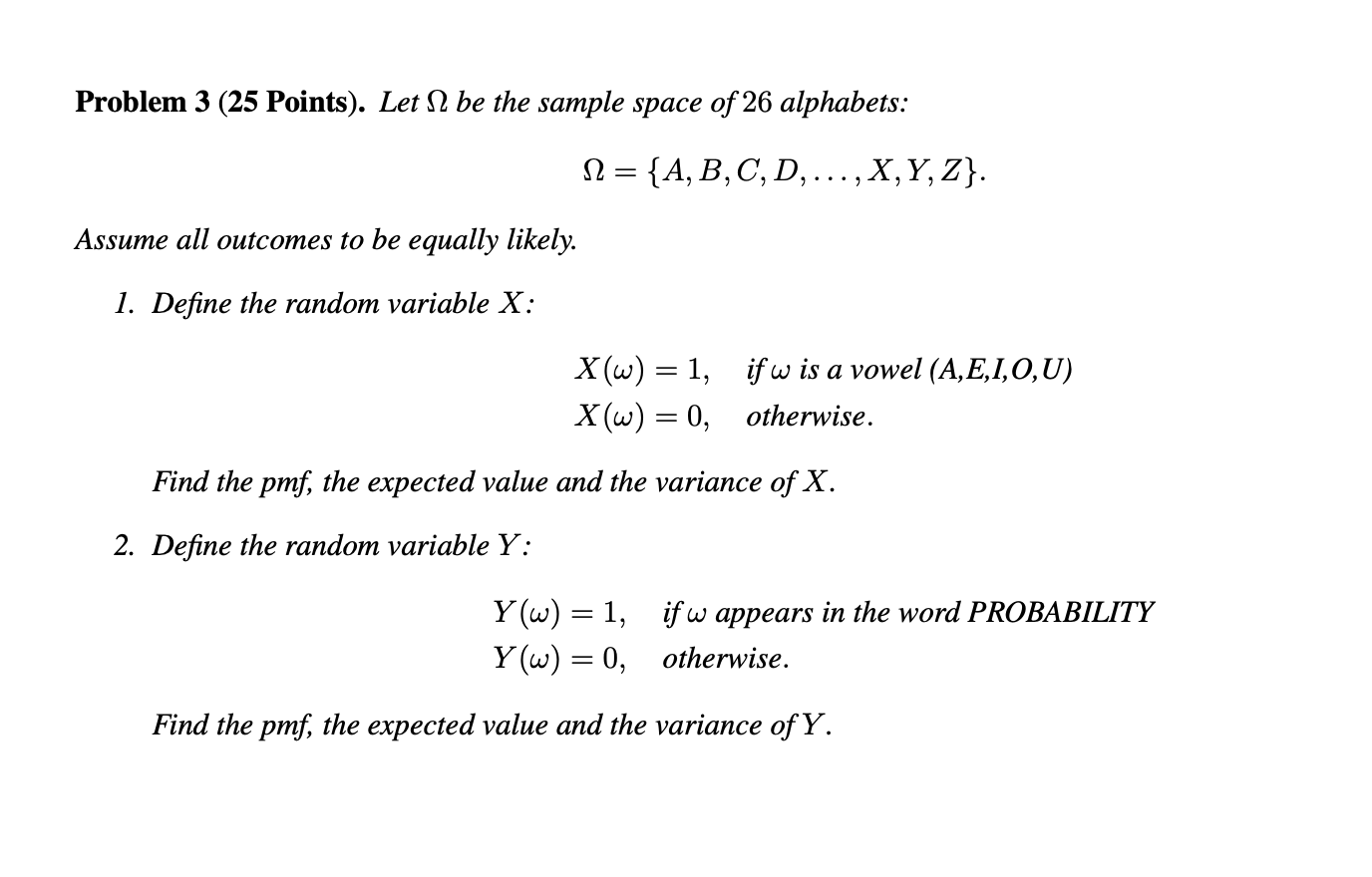 Solved Problem 3 (25 Points). Let S be the sample space of | Chegg.com