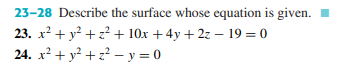 Solved 23-28 Describe the surface whose equation is given. | Chegg.com