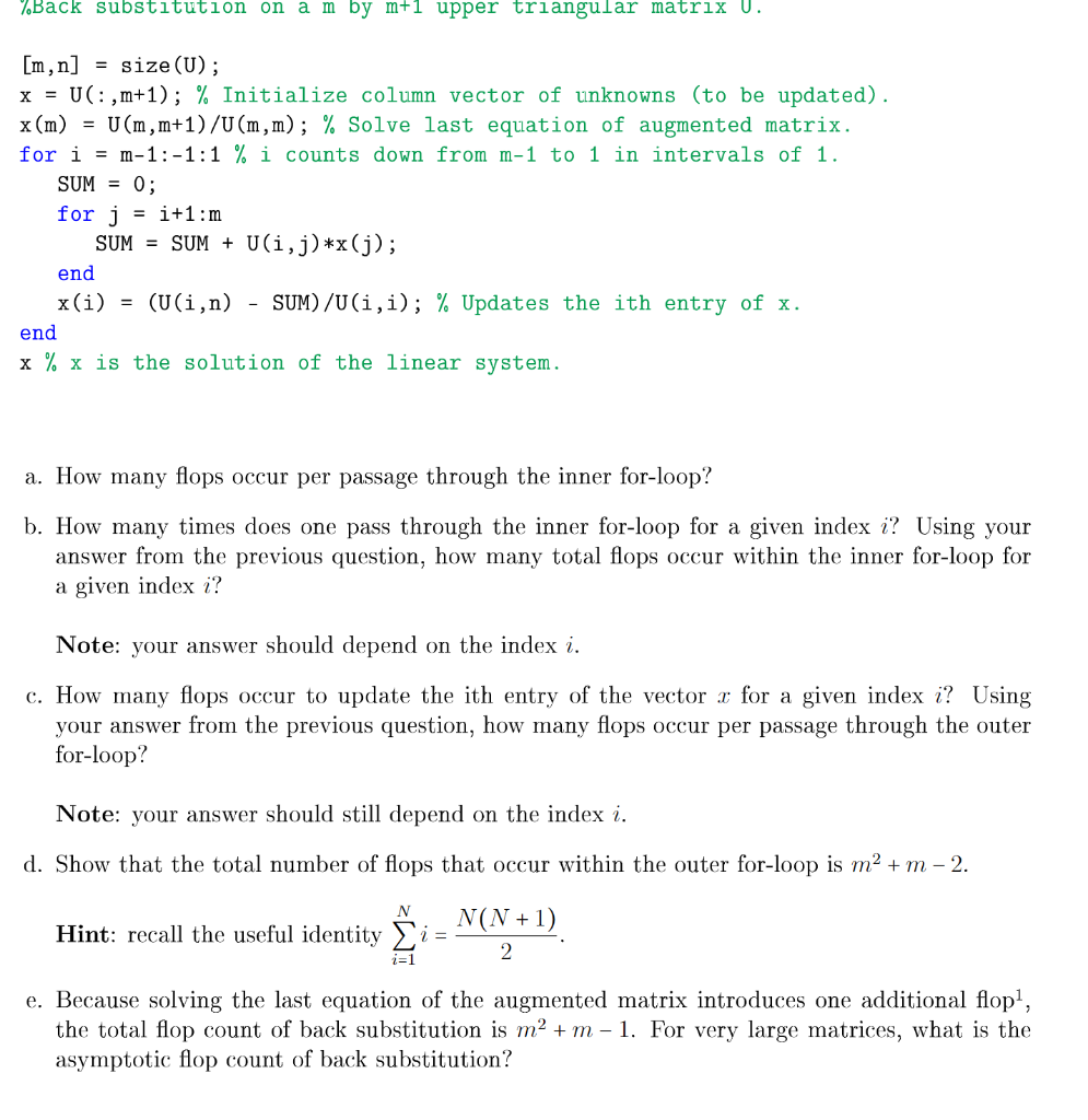 Solved Suppose U is a m×m+1 augmented, upper triangular | Chegg.com