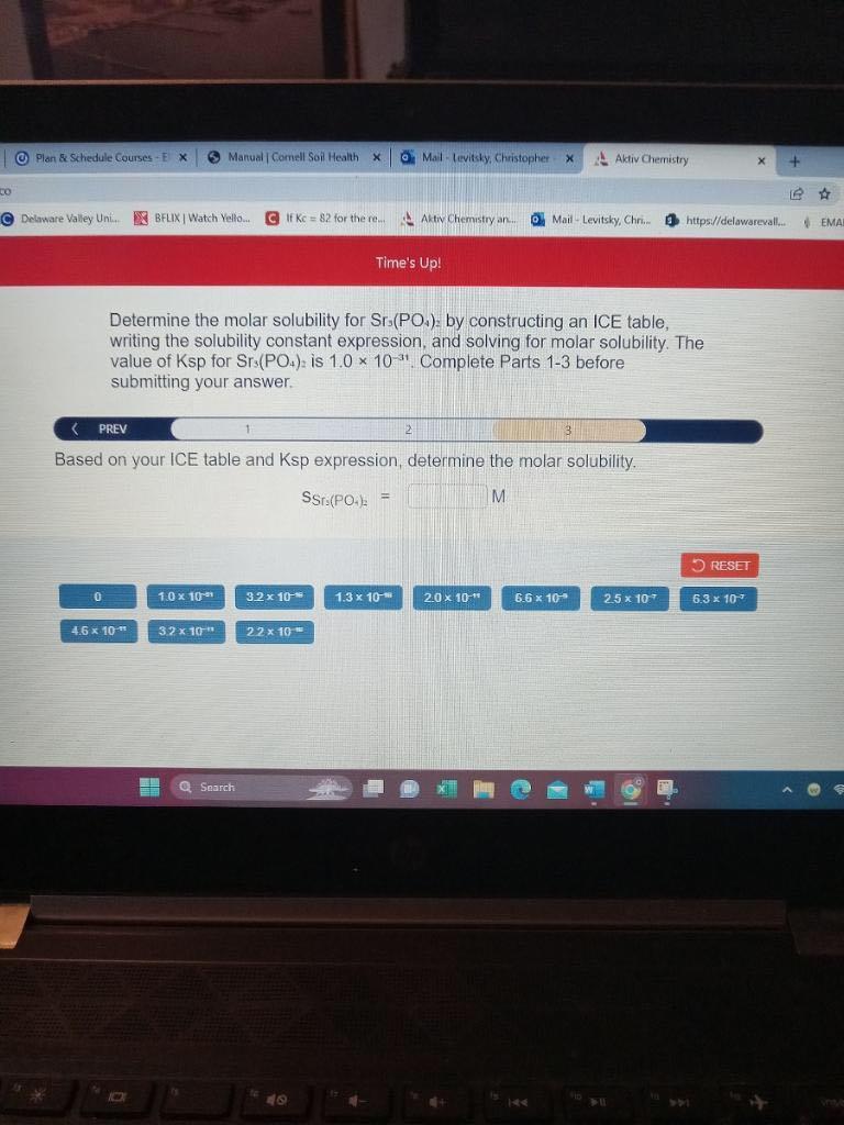Determine the molar solubility for Sr3(PO4)2 by | Chegg.com