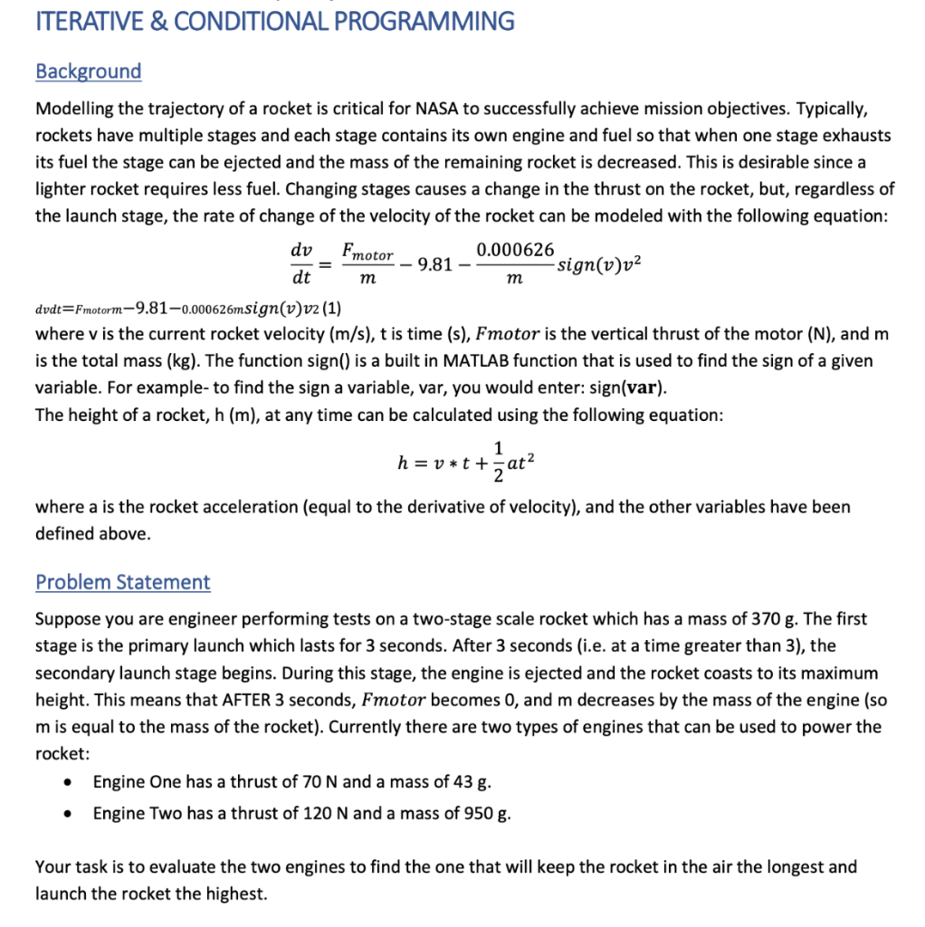 ITERATIVE & CONDITIONAL PROGRAMMING Background | Chegg.com