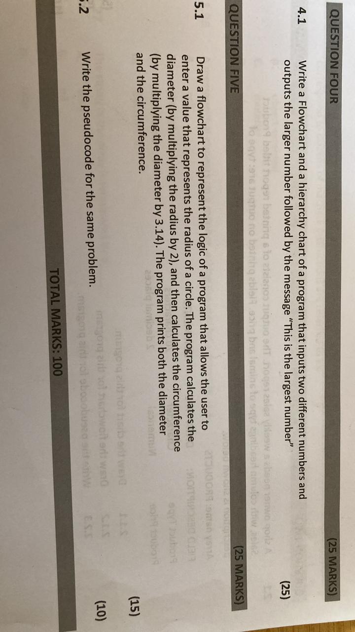 Solved Write a Flowchart and a hierarchy chart of a program | Chegg.com