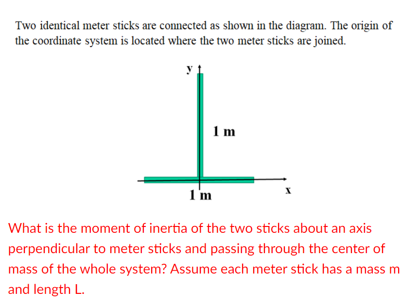 Solved Two identical meter sticks are connected as shown in | Chegg.com
