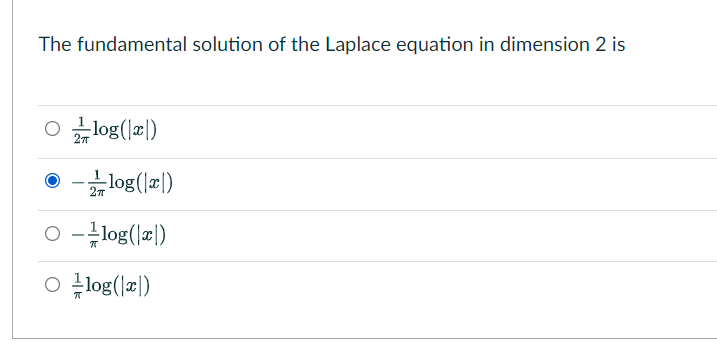 Solved The fundamental solution of the Laplace equation in | Chegg.com