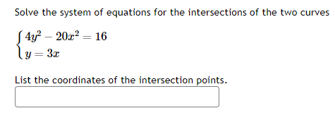Solved Solve the system of equations for the intersections | Chegg.com