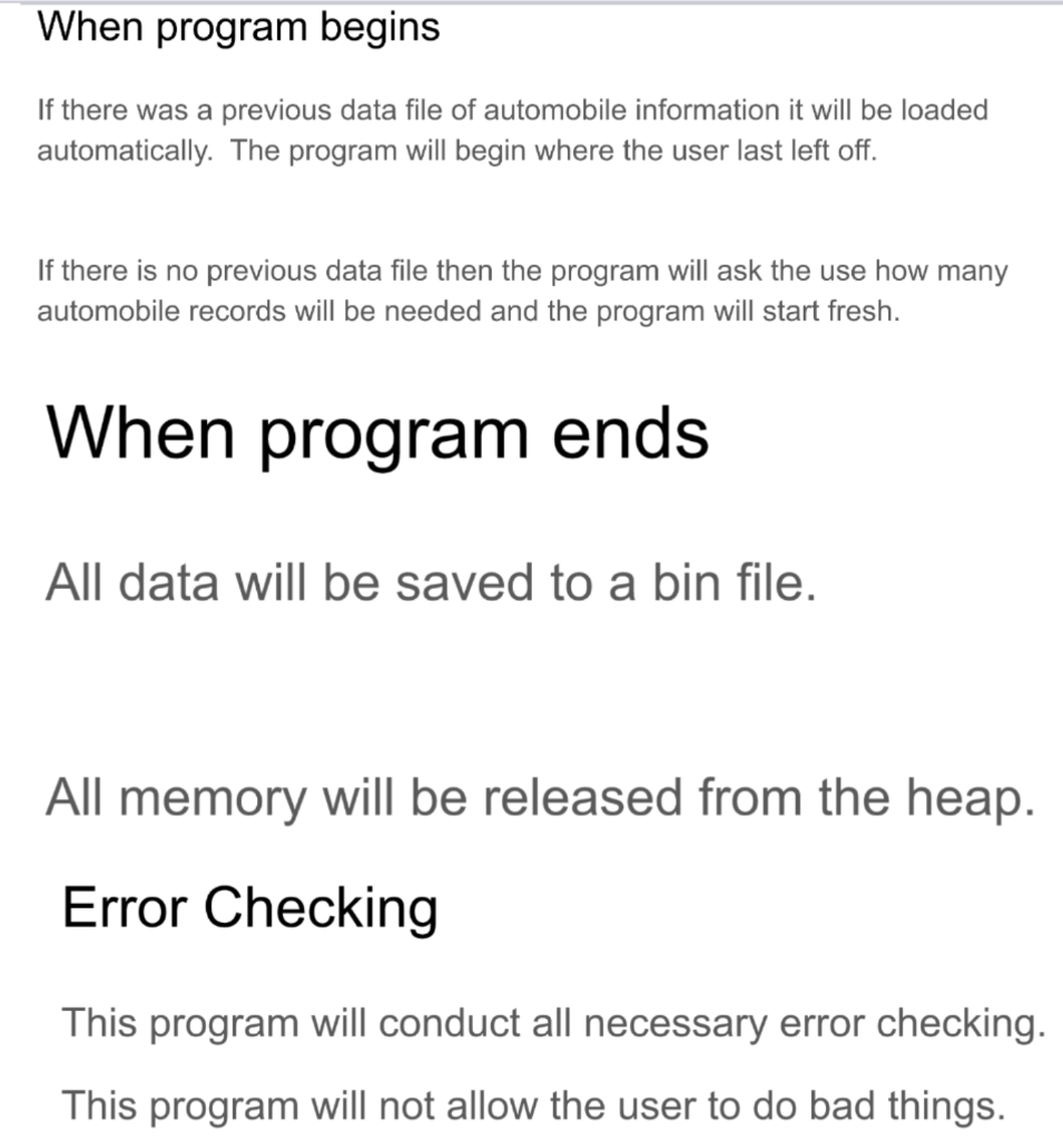 Solved Program Specifications You are to write a program | Chegg.com