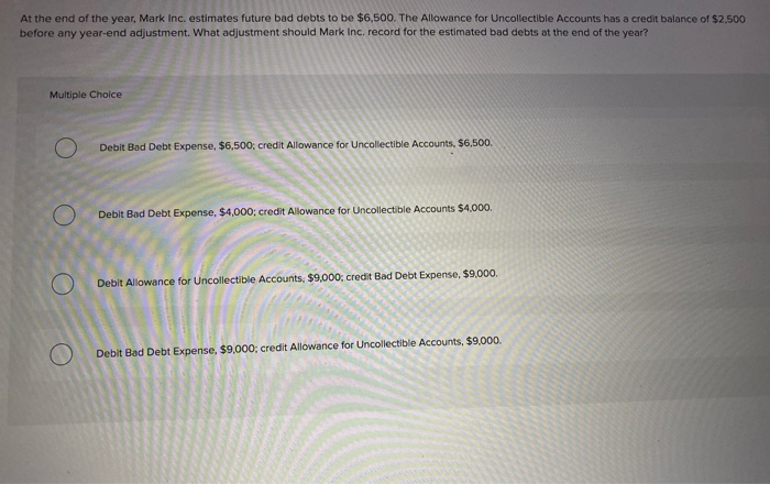Solved At the end of the current year, a company has the | Chegg.com
