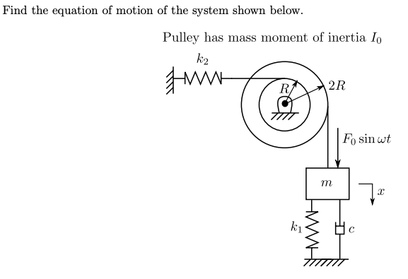 Solved Find the equation of motion of the system shown | Chegg.com