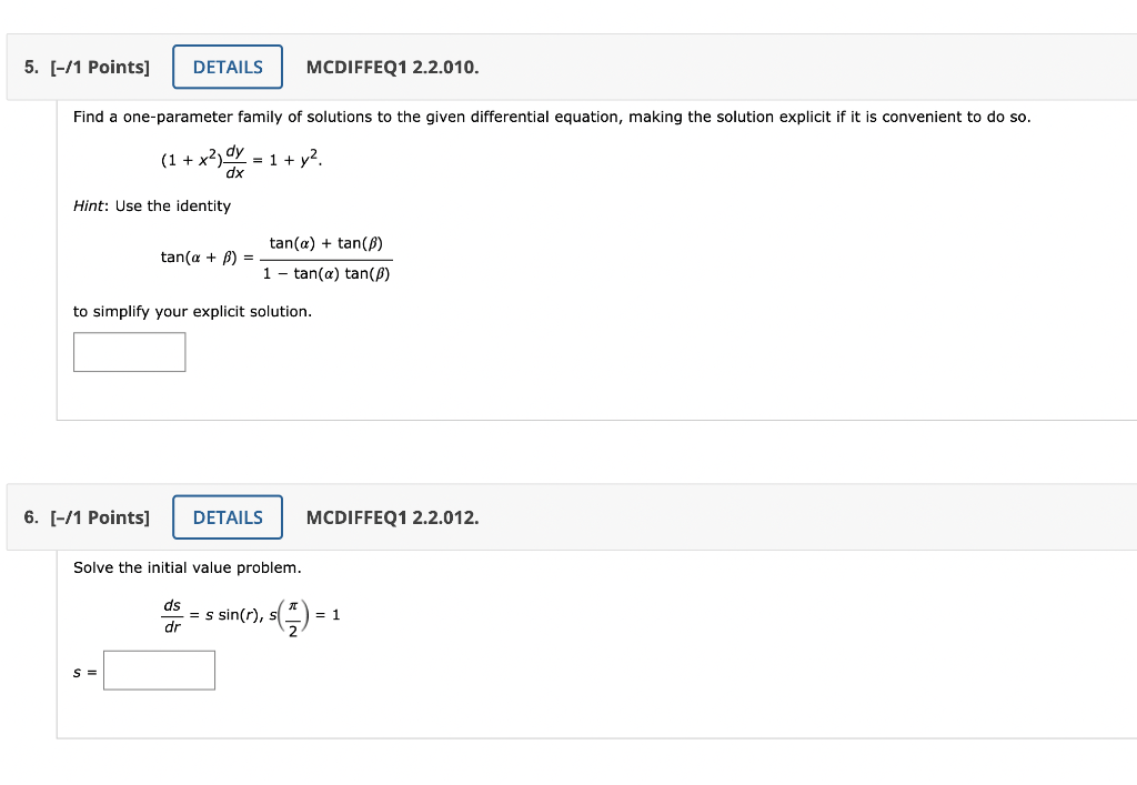 Solved Find a one-parameter family of solutions to the given | Chegg.com