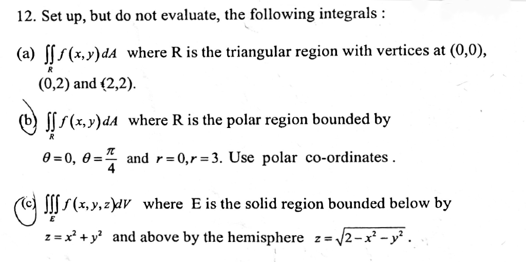 [solved] 12 Set Up But Do Not Evaluate The Following In