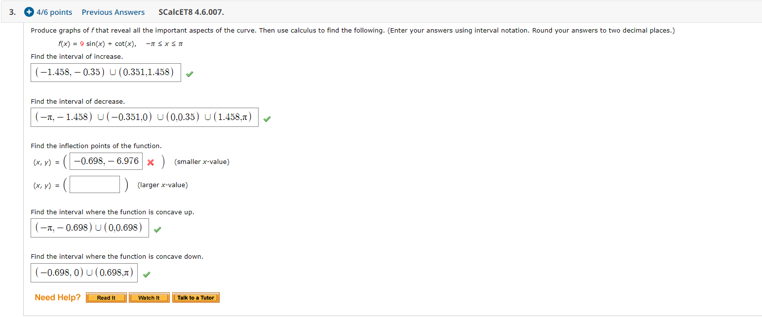 Solved 3. 4/6 points Previous Answers CalcET8 4.6.007. | Chegg.com Solved 3. 4/6 points Previous Answers CalcET8 4.6.007. | Chegg.com