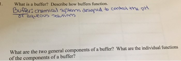 Solved •Describe how buffers function •what are | Chegg.com