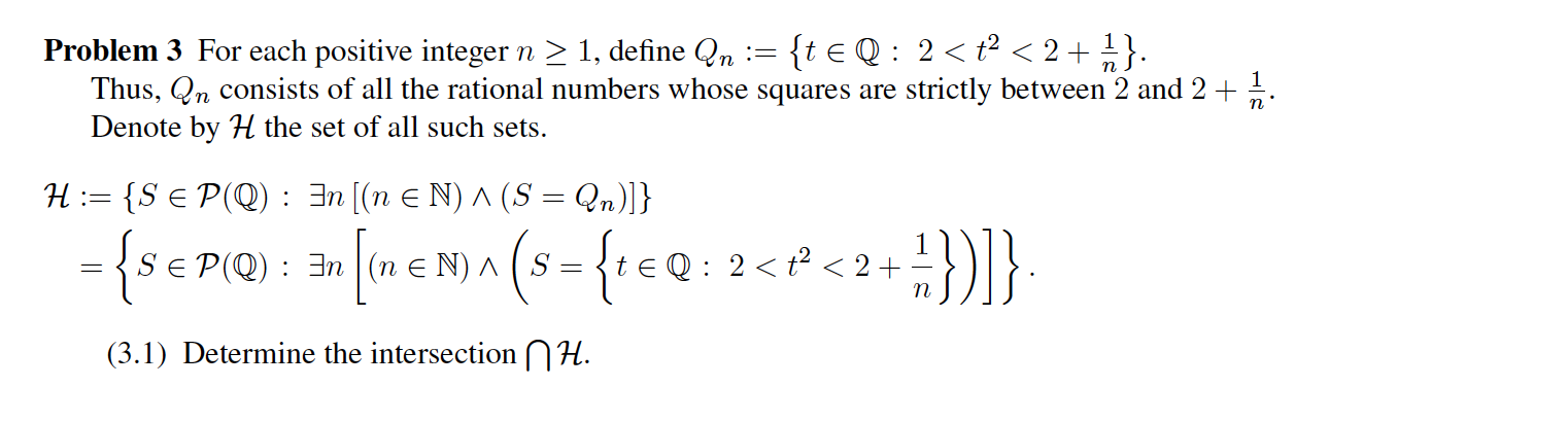 Solved = Problem 3 For each positive integer n > 1, define | Chegg.com