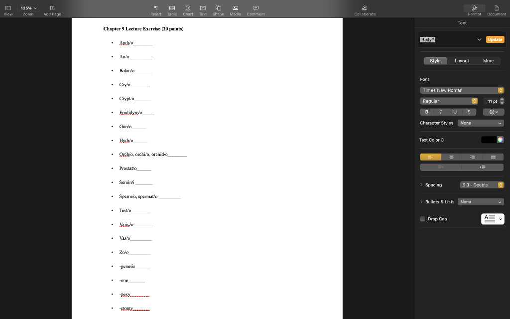 Solved 125% Zoom View Add Page Insert Table Chart Text Shape | Chegg.com