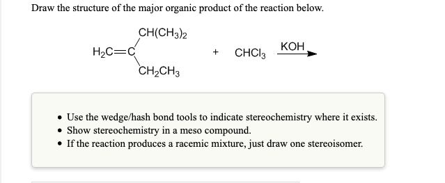 Solved Draw the structure of the major organic product of | Chegg.com