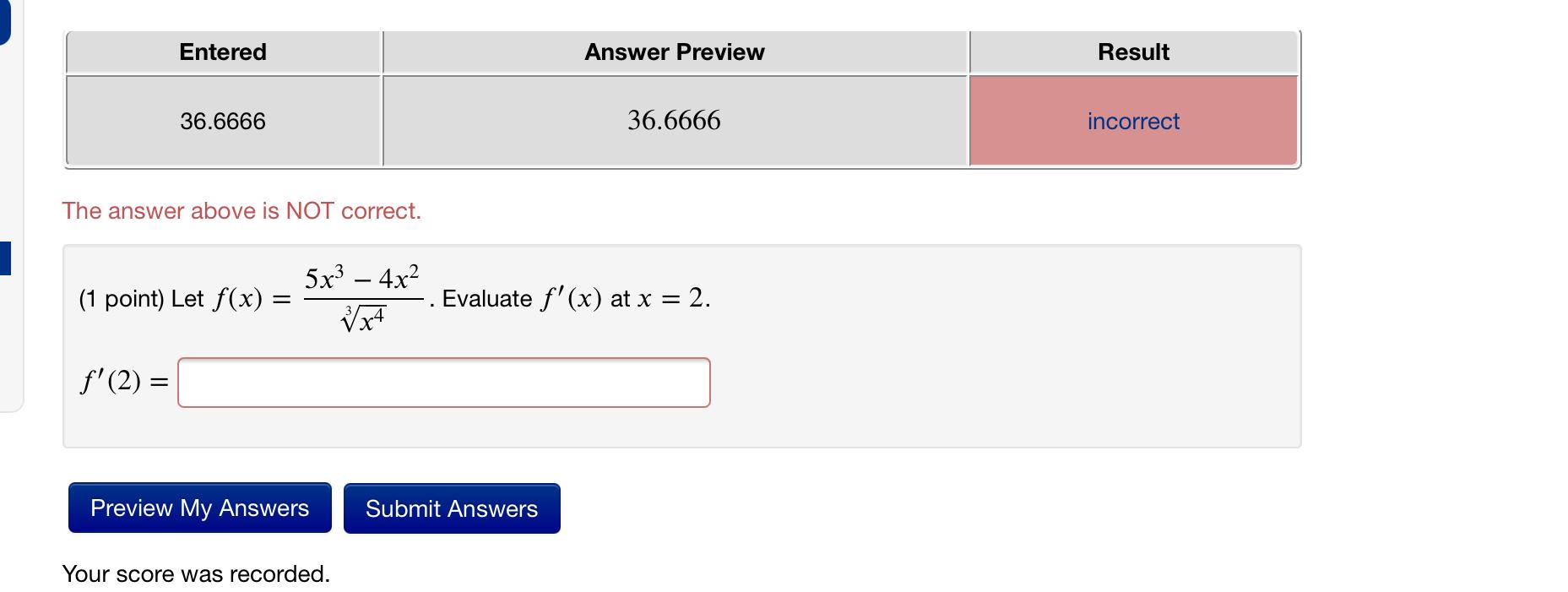 Solved The answer above is NOT correct. (1 point) Let | Chegg.com