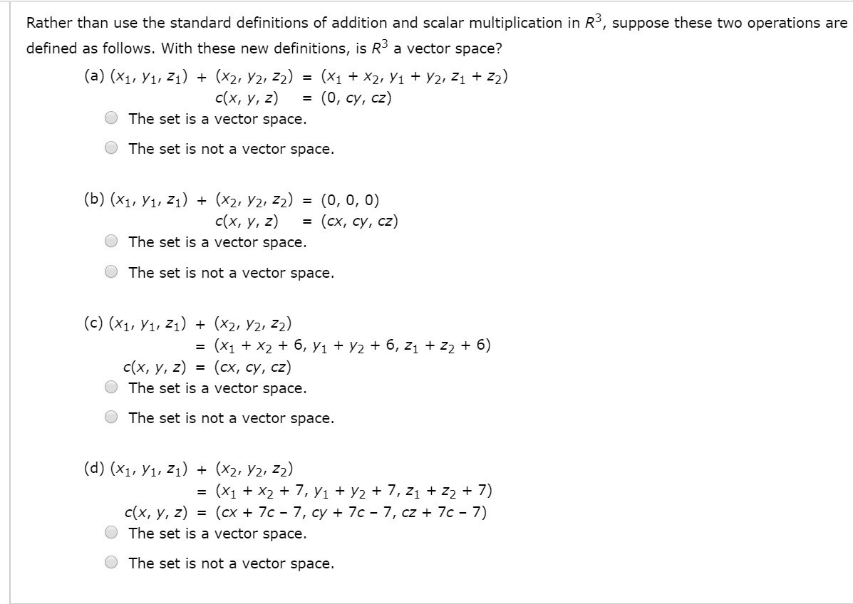 Solved Rather than use the standard definitions of addition | Chegg.com