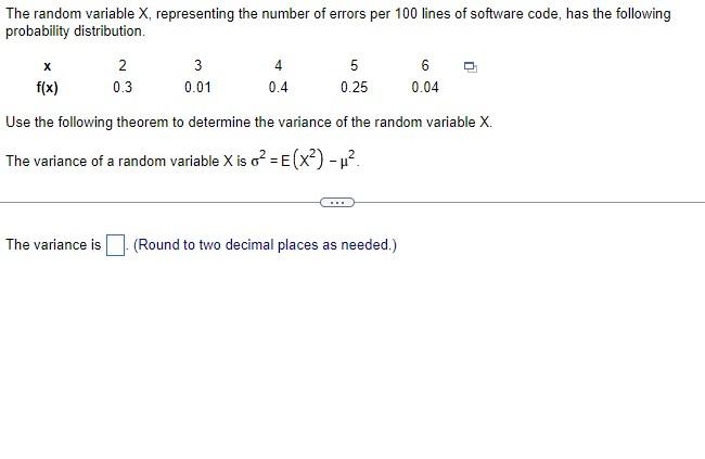 Solved The Random Variable X Representing The Number Of 