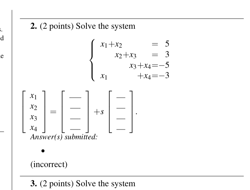 Solved 2 2 Points Solve The System S D Le X1 X2 5