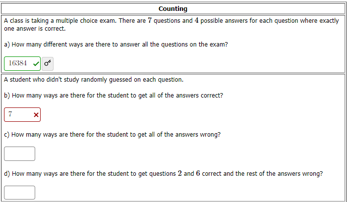 Solved A class is taking a multiple choice exam. There are 7 | Chegg.com