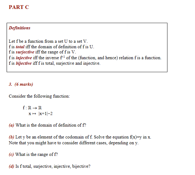 Solved Definitions Let f be a function from a set U to a set | Chegg.com