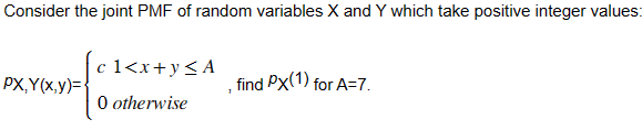 Solved Consider the joint PMF of random variables X and Y | Chegg.com