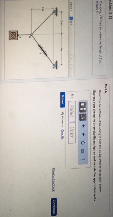 Solved The spring DB has an unstretched length of 2 m. | Chegg.com