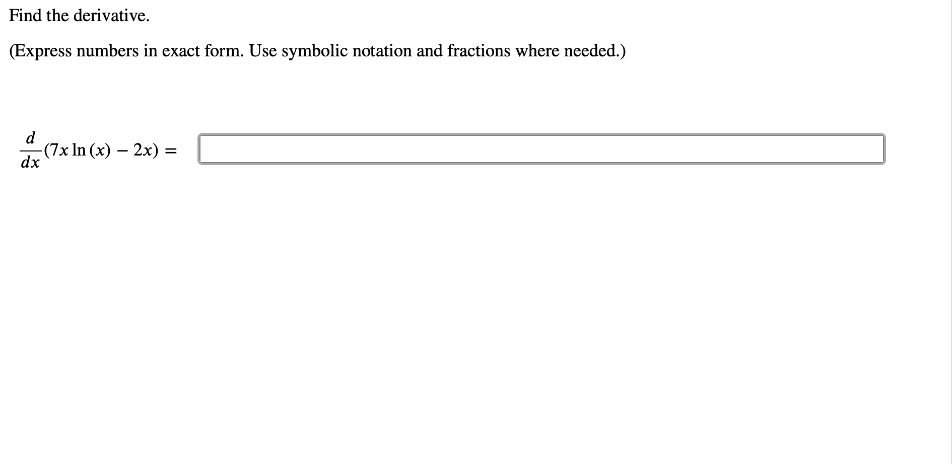 Solved Find the derivative. (Express numbers in exact form. | Chegg.com