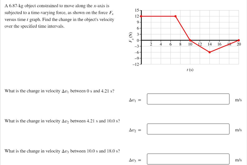 Solved 15 A 6.87-kg object constrained to move along the | Chegg.com