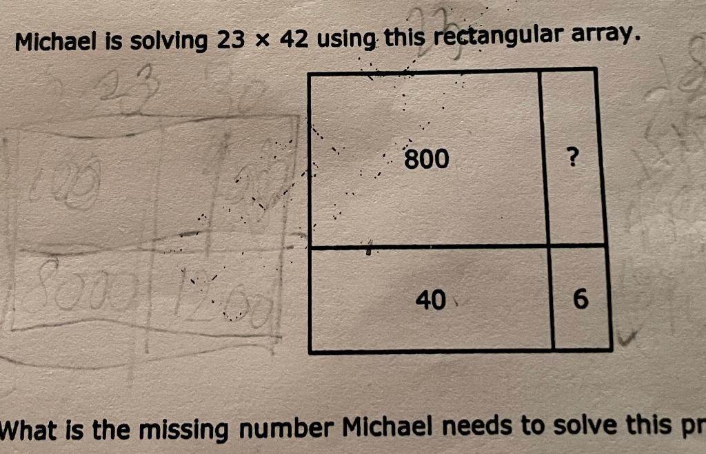 Solved Michael is solving 23×42 using this rectangular | Chegg.com