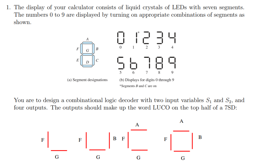 Solved 1. The display of your calculator consists of liquid | Chegg.com