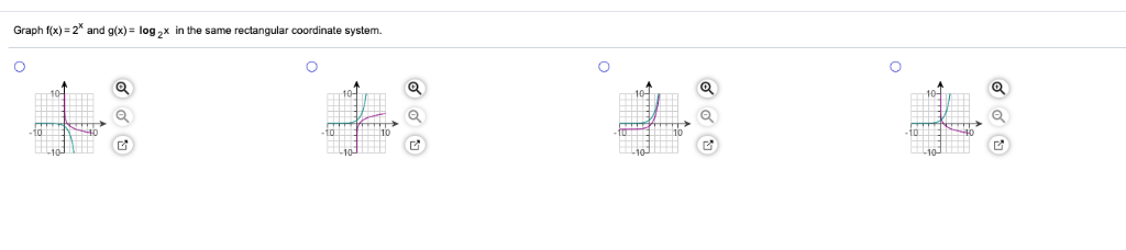 Solved Graph f(x) 2 and g(x) log x in the same rectangular | Chegg.com