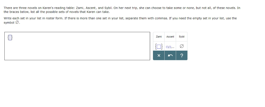 Solved There are three novels on Karen's reading table: | Chegg.com