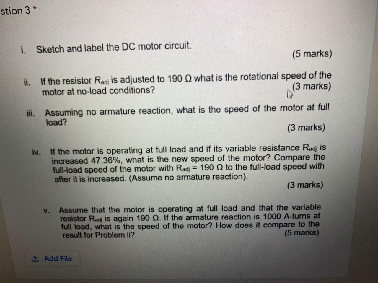 Solved * stion 3* i. Sketch and label the DC motor circuit. | Chegg.com