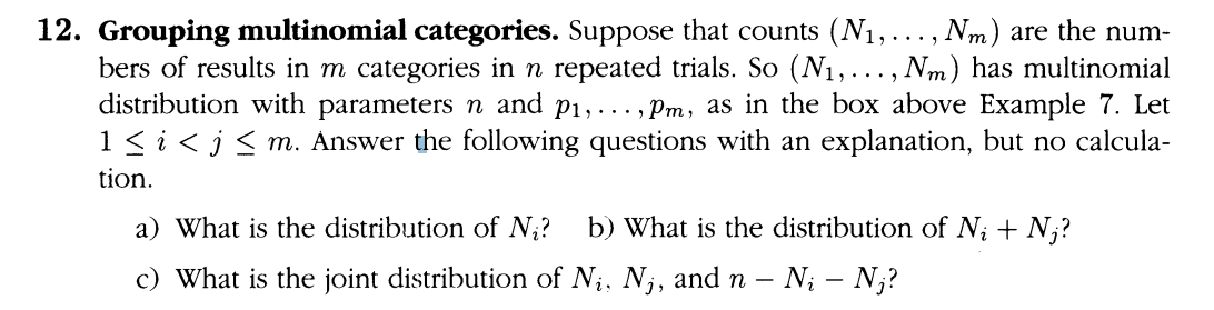 Solved 12. Grouping multinomial categories. Suppose that | Chegg.com