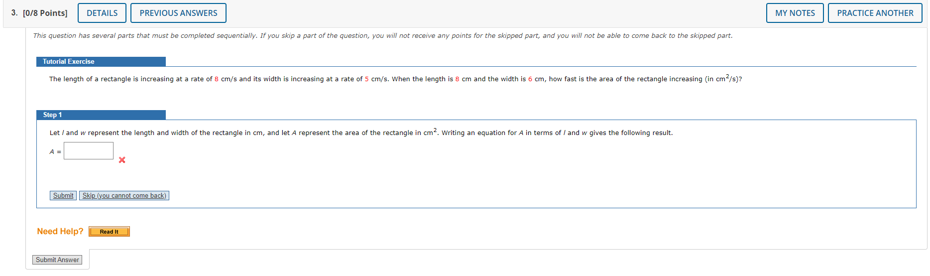 Solved 3. [0/8 Points] DETAILS PREVIOUS ANSWERS MY NOTES | Chegg.com