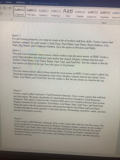 Solved Design Layout References Mailings Review View | Chegg.com