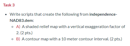 Task 3 Write scripts that create the following from | Chegg.com