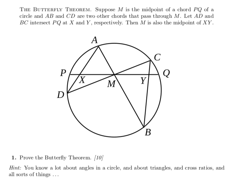 Solved Prove the Butterfly Theorem. | Chegg.com