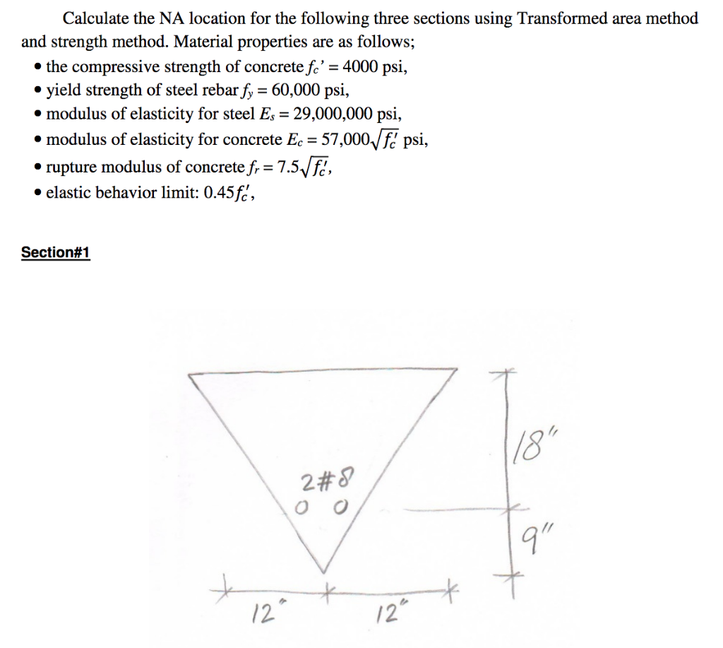Solved Calculate the NA location for the section using | Chegg.com