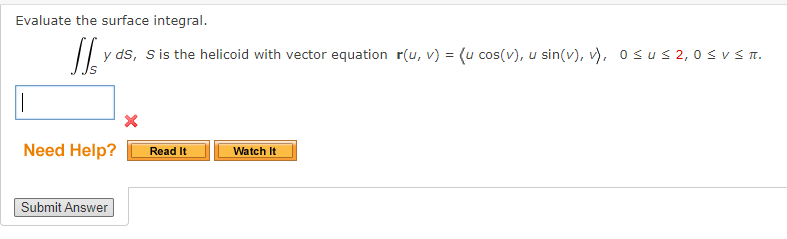 Solved Evaluate The Surface Integral Sle Y Ds S Is The