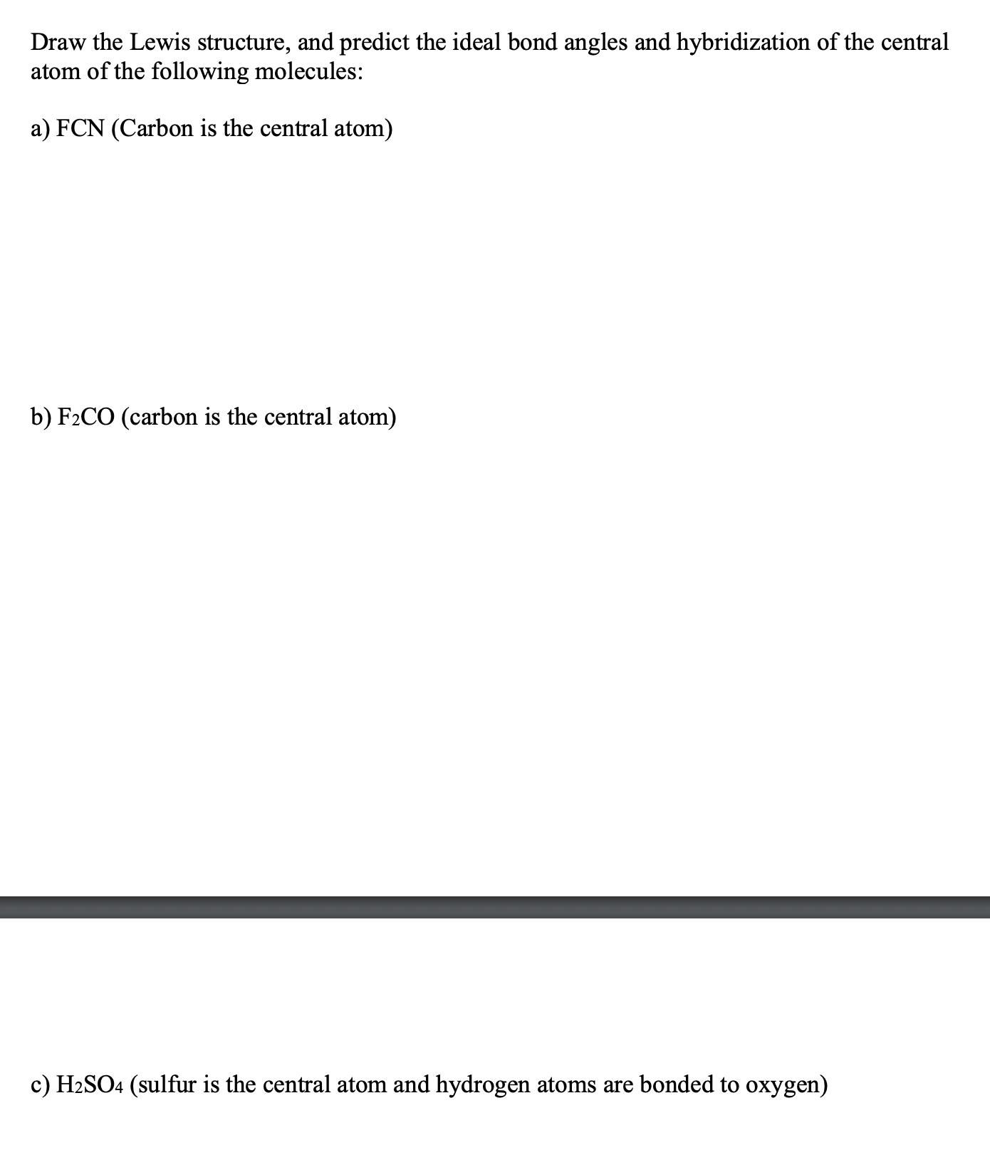 Solved Draw the Lewis structure, and predict the ideal bond | Chegg.com