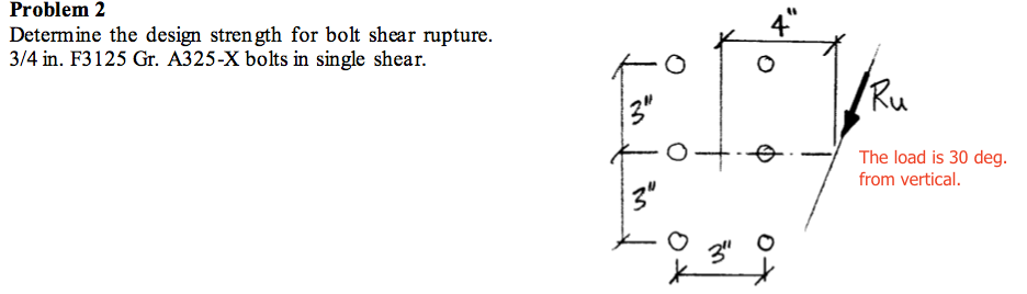 Solved Problem 2 Determine the design strength for bolt | Chegg.com